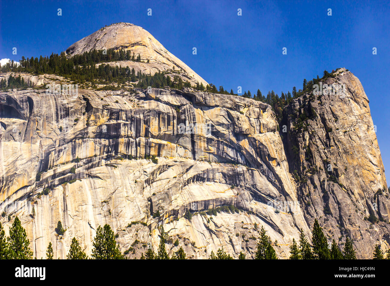 Granite Cliffs With Dome On Top At Yosemite National Park Stock Photo ...
