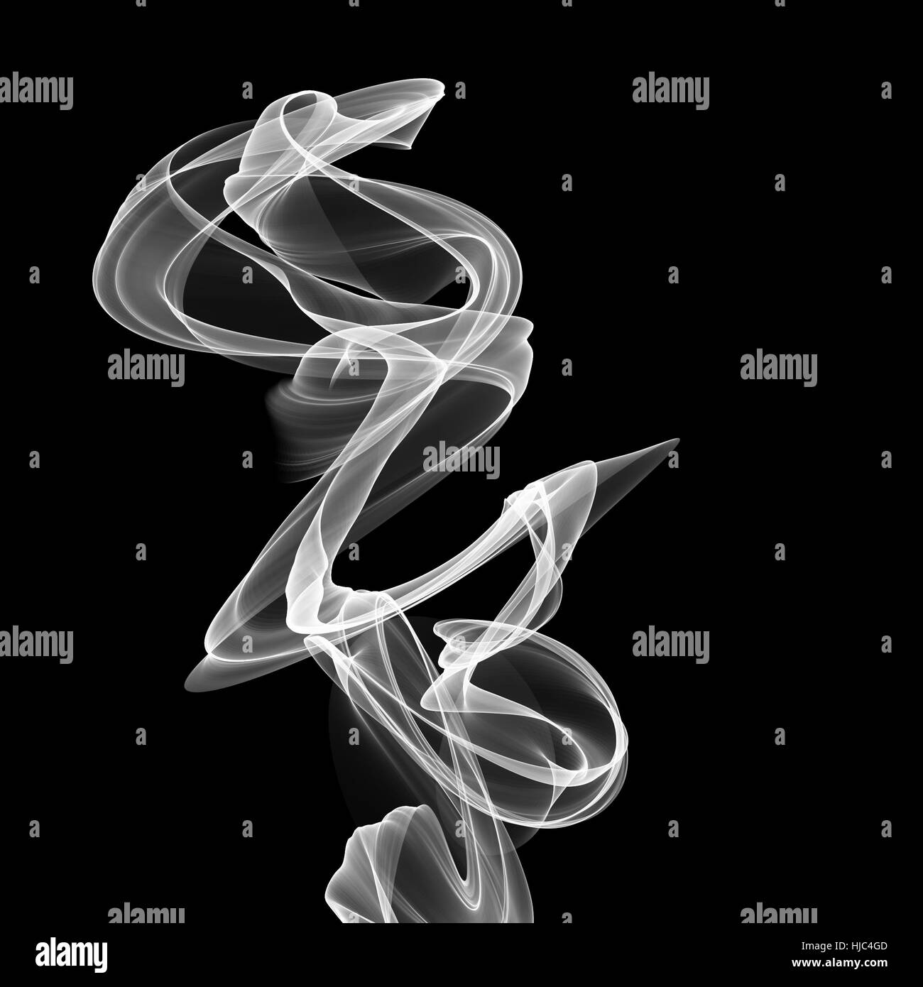Curly line of white smoke on black background with copyspace Stock ...