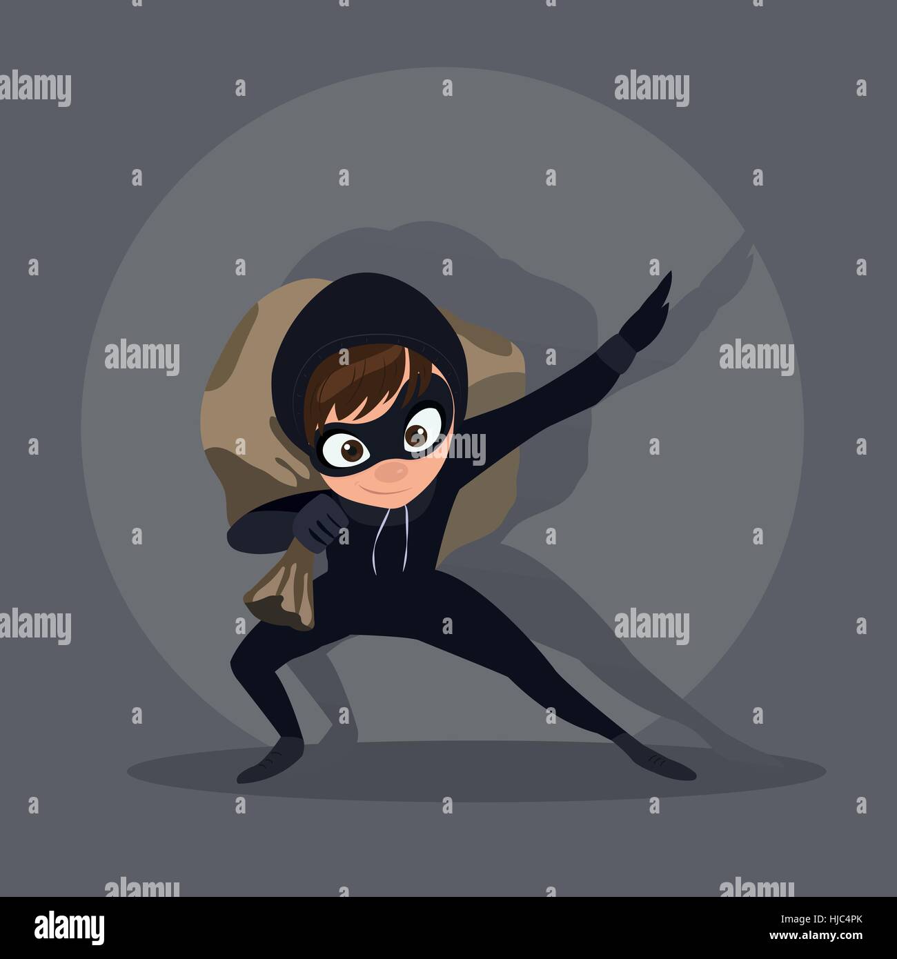 Thief cartoon money bag design hi-res stock photography and images - Alamy