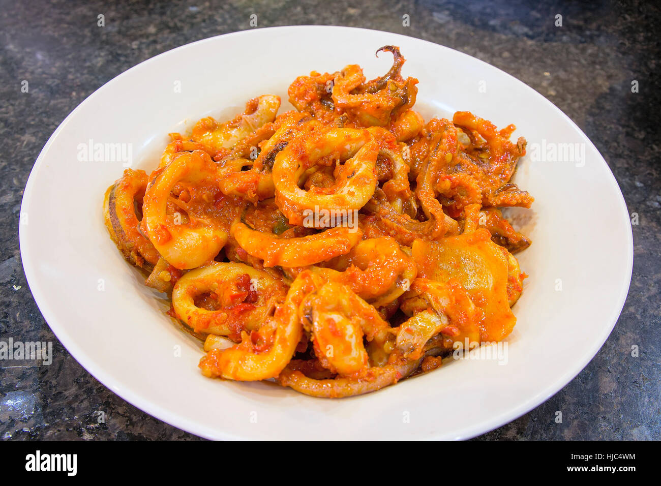 spicy, seafood, squid, paste, chilli, chili, restaurant, food, aliment ...