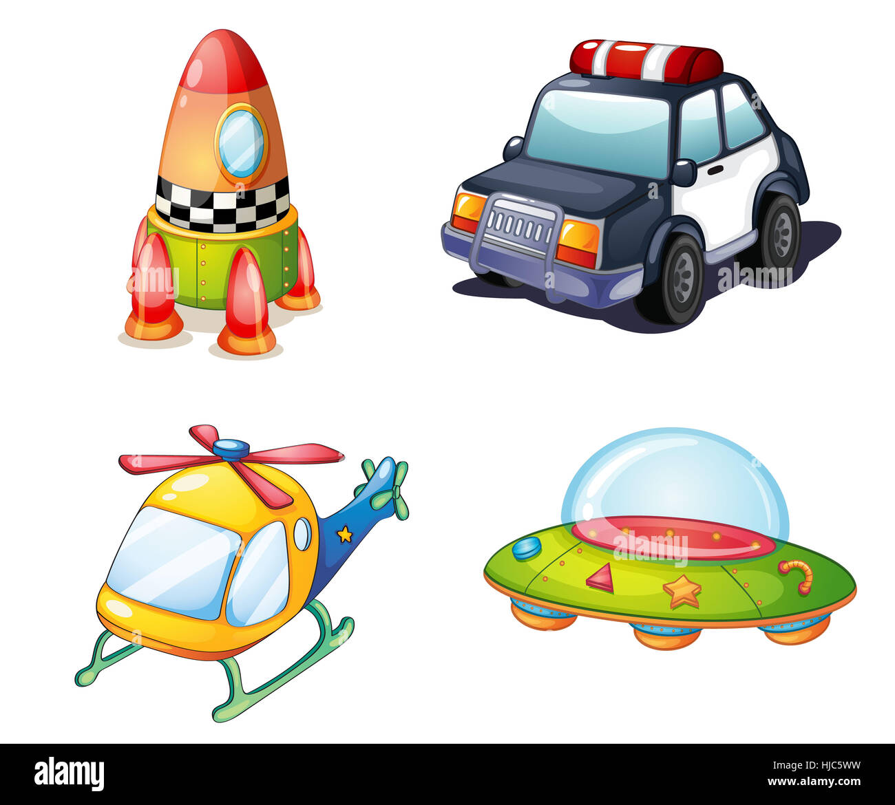 illustration of various objects on white background Stock Photo - Alamy