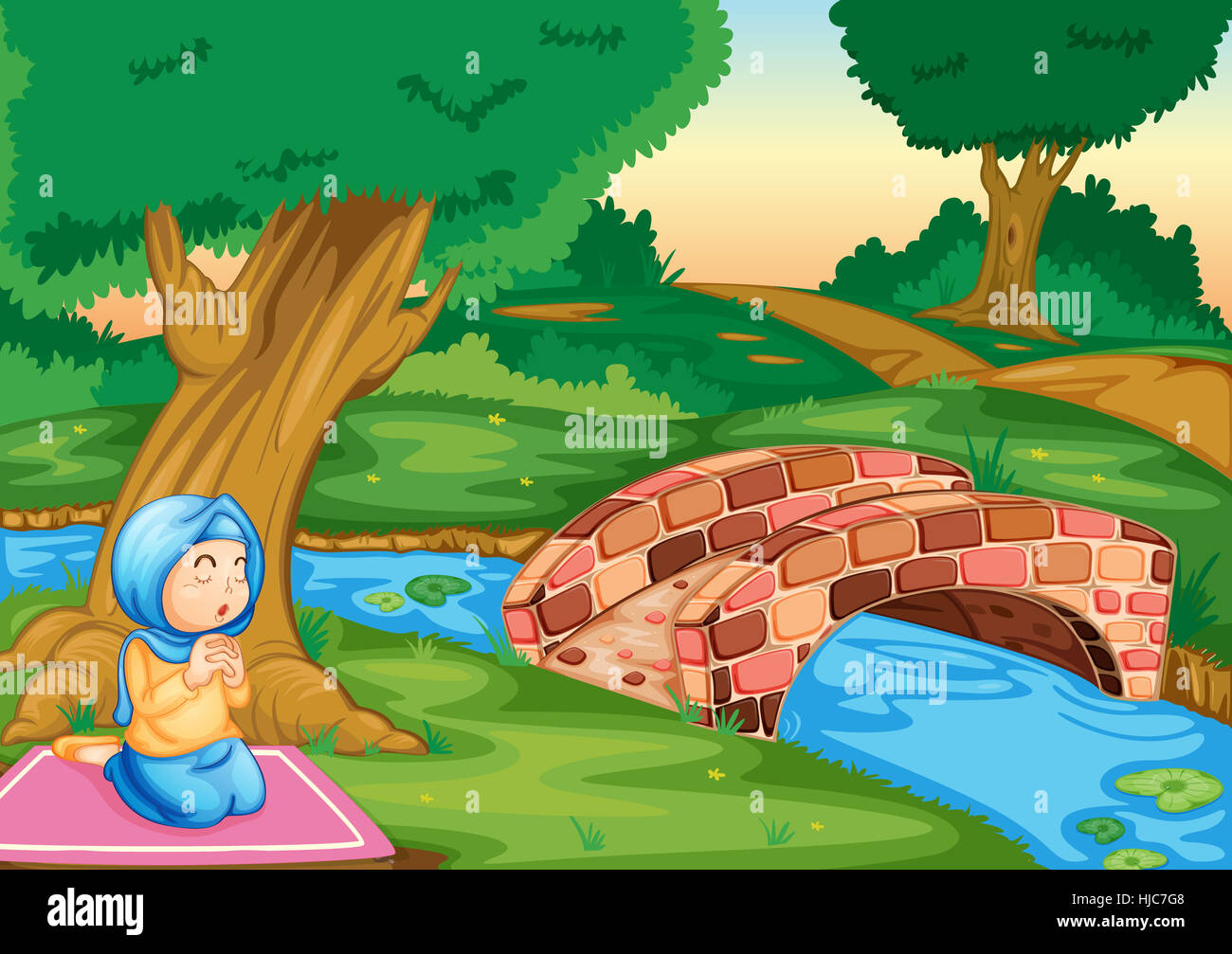Cartoon illustration covered bridge hi-res stock photography and images ...