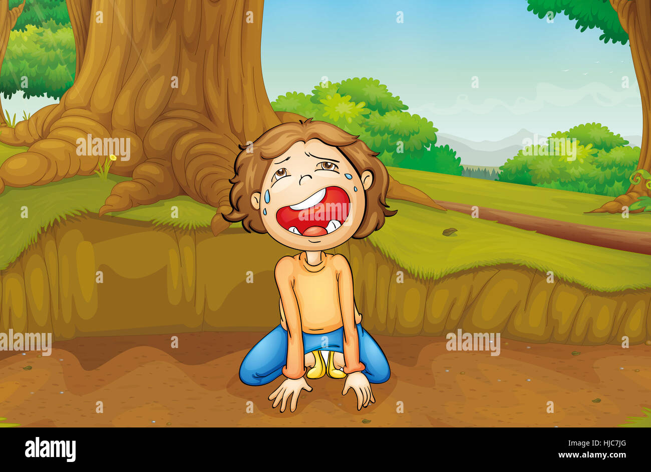 Cartoon unhappy tree hi-res stock photography and images - Alamy