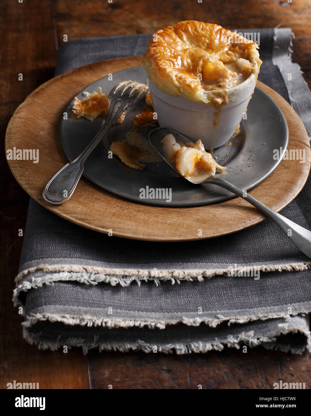 Puff pastry smoked fish pie Stock Photo - Alamy