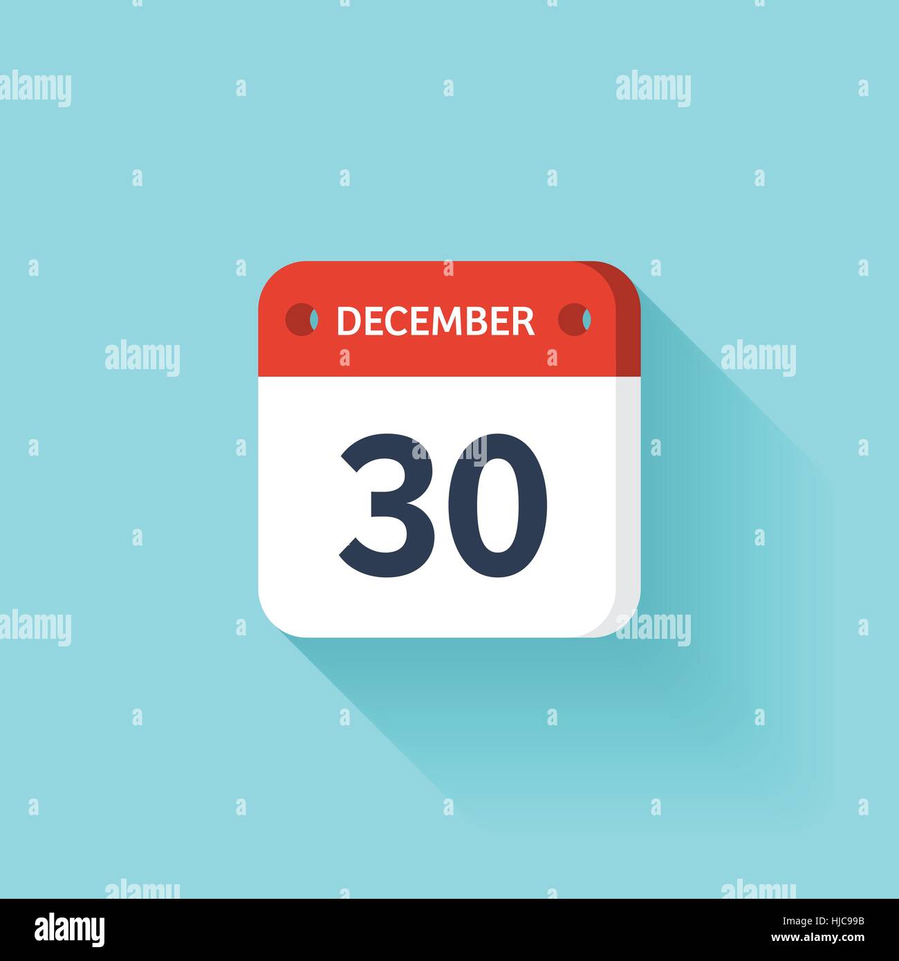 December 30. Isometric Calendar Icon With Shadow.Vector Illustration ...