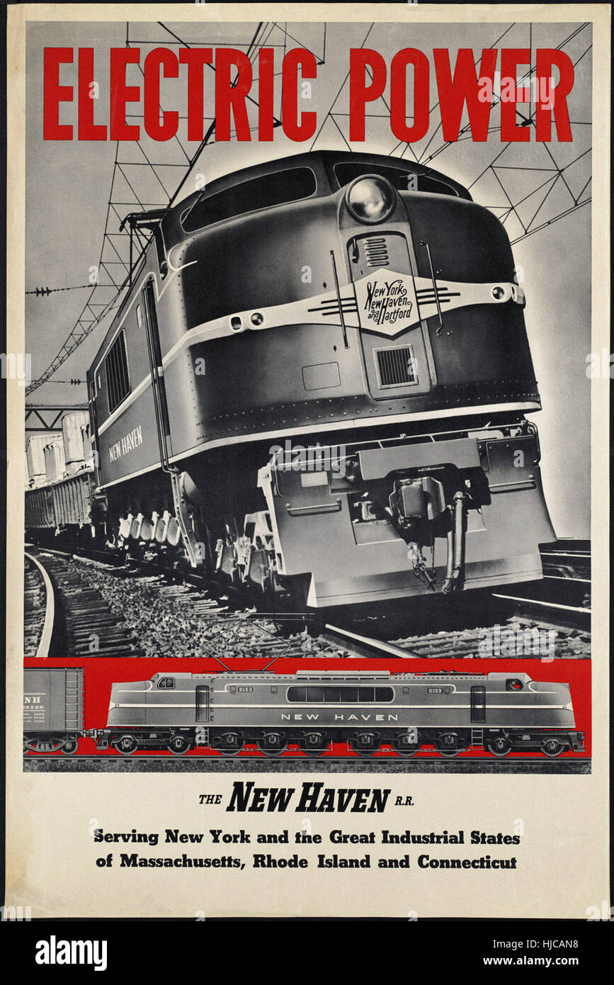 Electric power - Vintage travel poster 1920s-1940s Stock Photo - Alamy