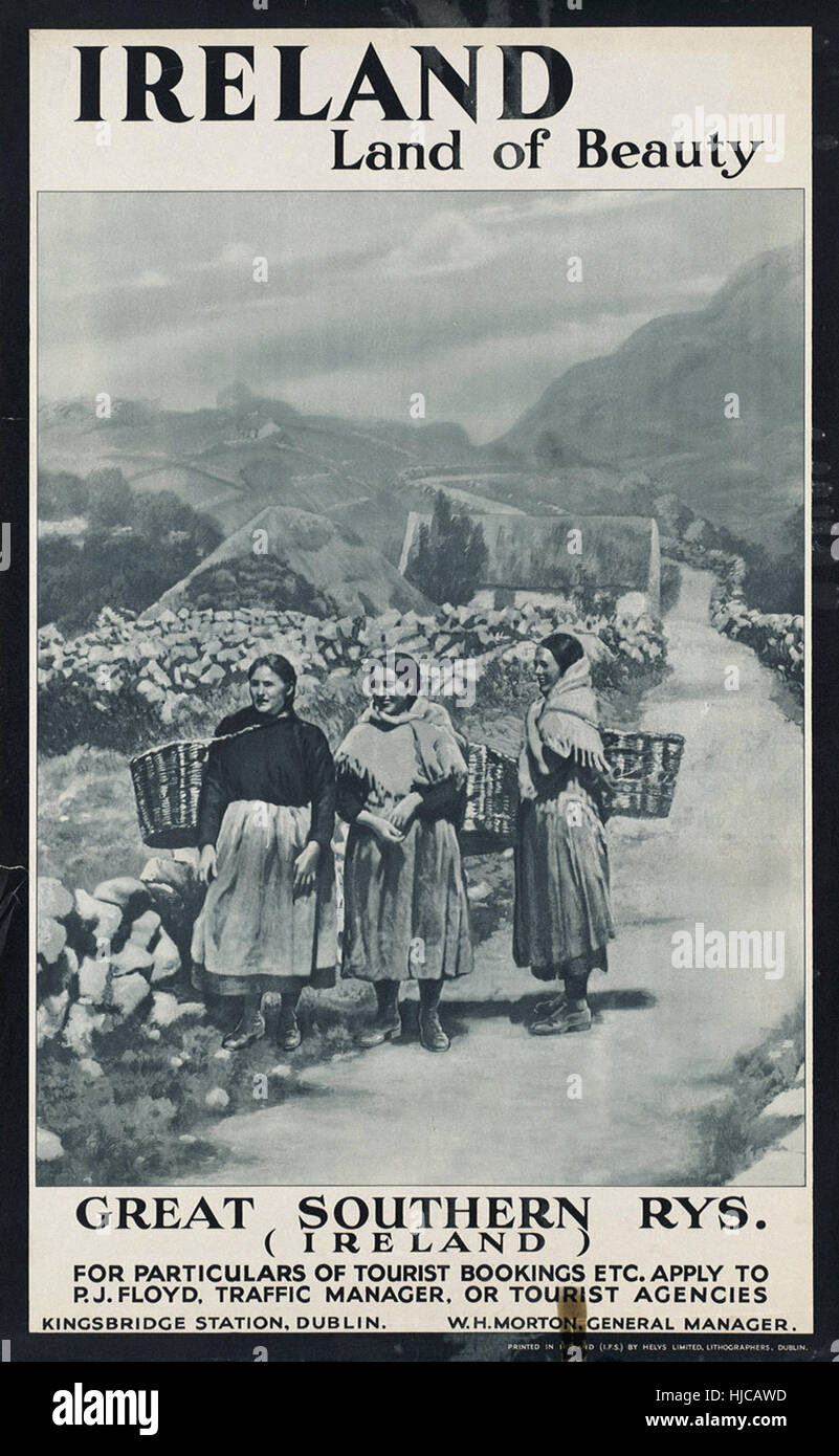 Ireland. Land of beauty - Vintage travel poster 1920s-1940s Stock Photo ...