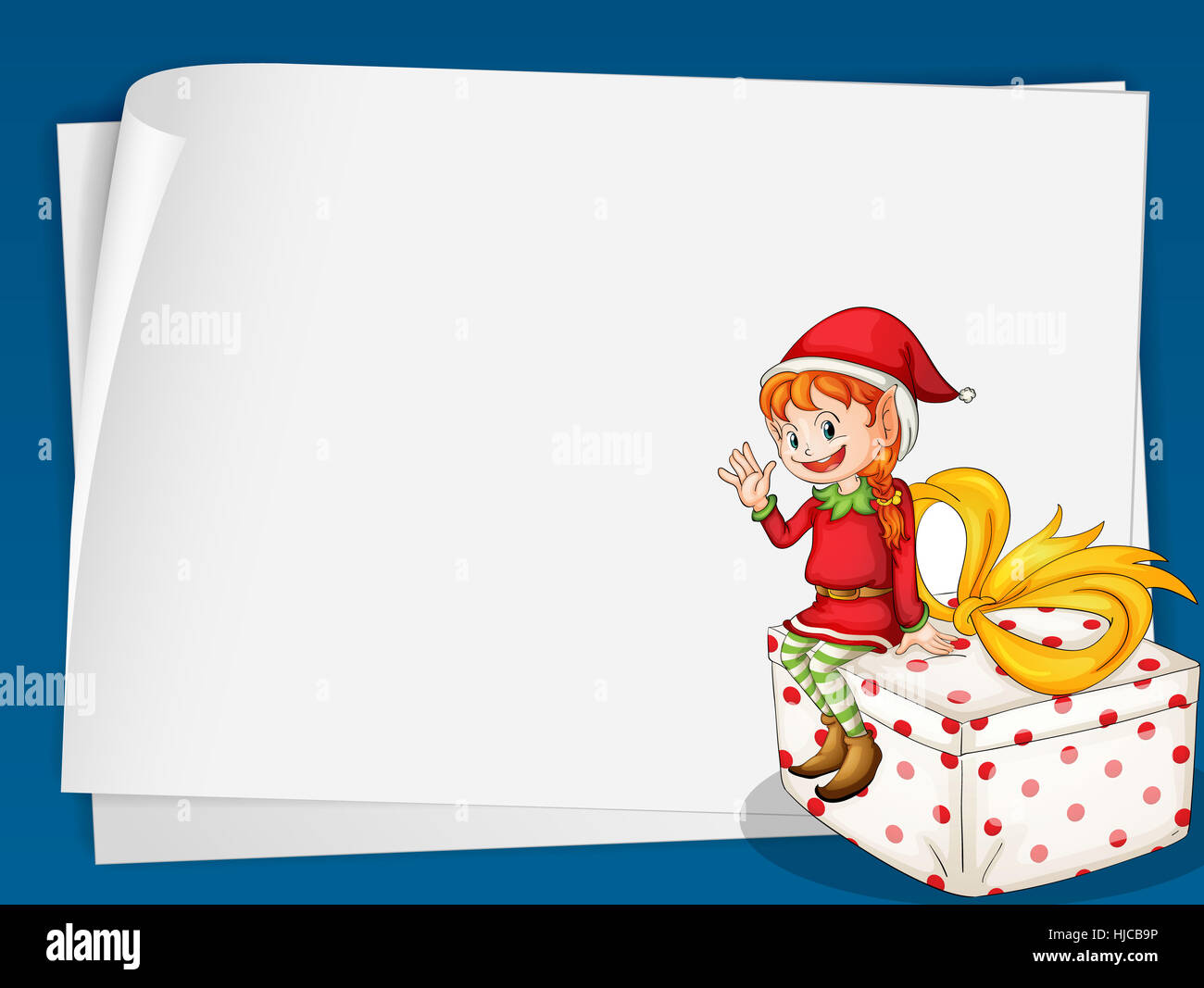 Illustration of a elf card Stock Photo - Alamy