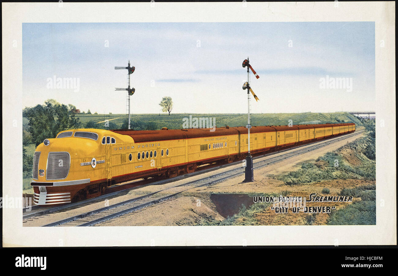 Union Pacific Streamliner - Vintage travel poster 1920s-1940s Stock ...