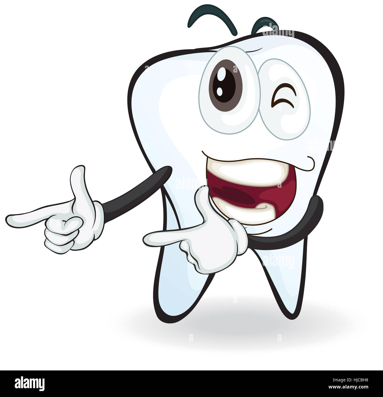 illustration of a tooth with naughty expressions Stock Photo - Alamy