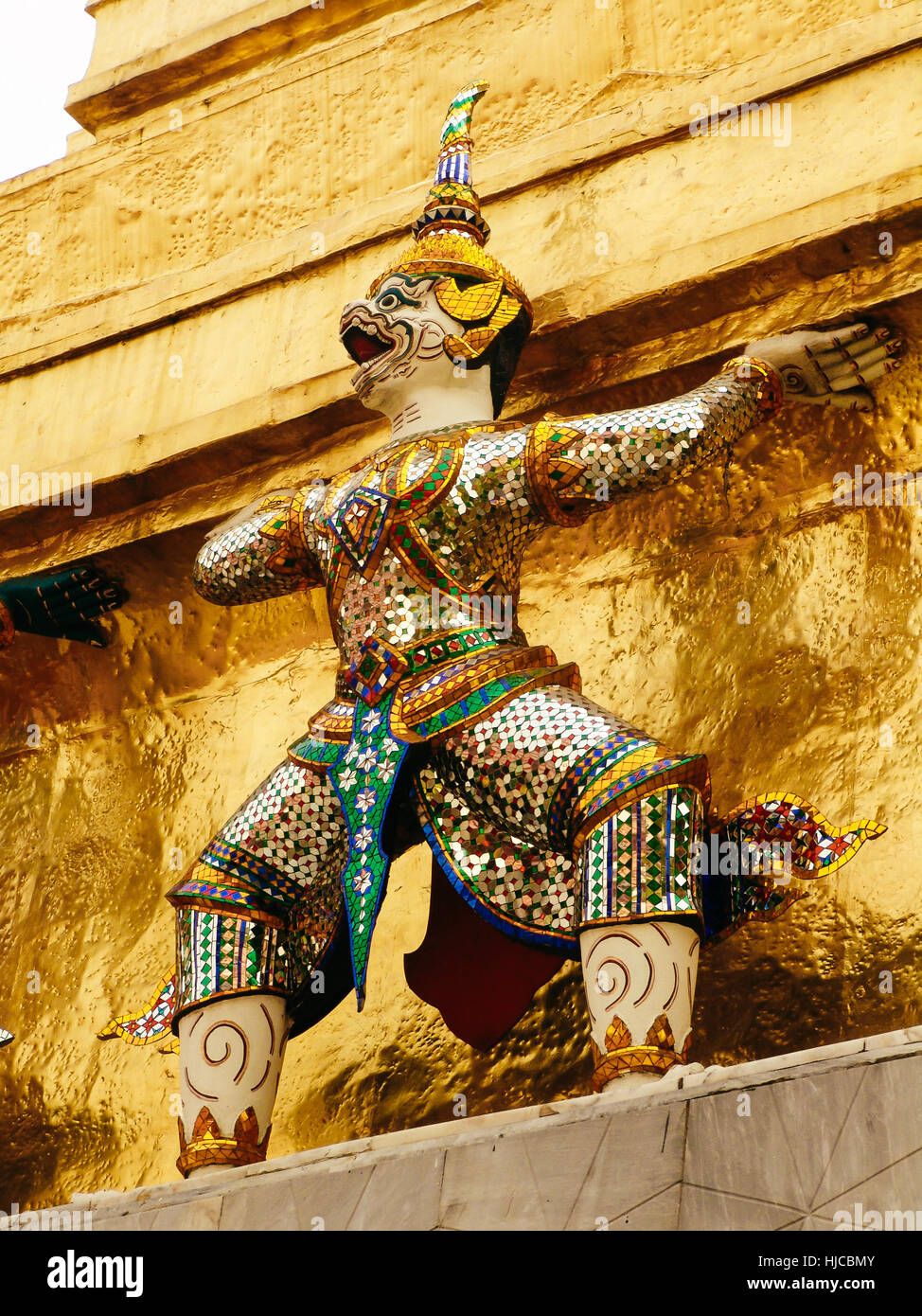 Guardian deity on the walls of kings palace, Bangkok, Thailand Stock ...