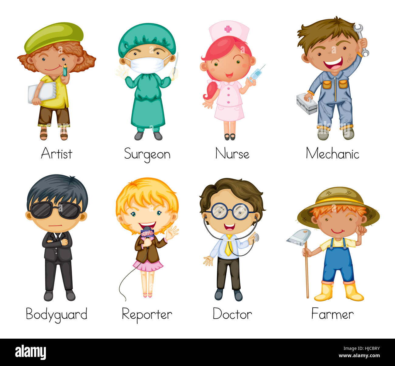Professions clip art hi-res stock photography and images - Alamy