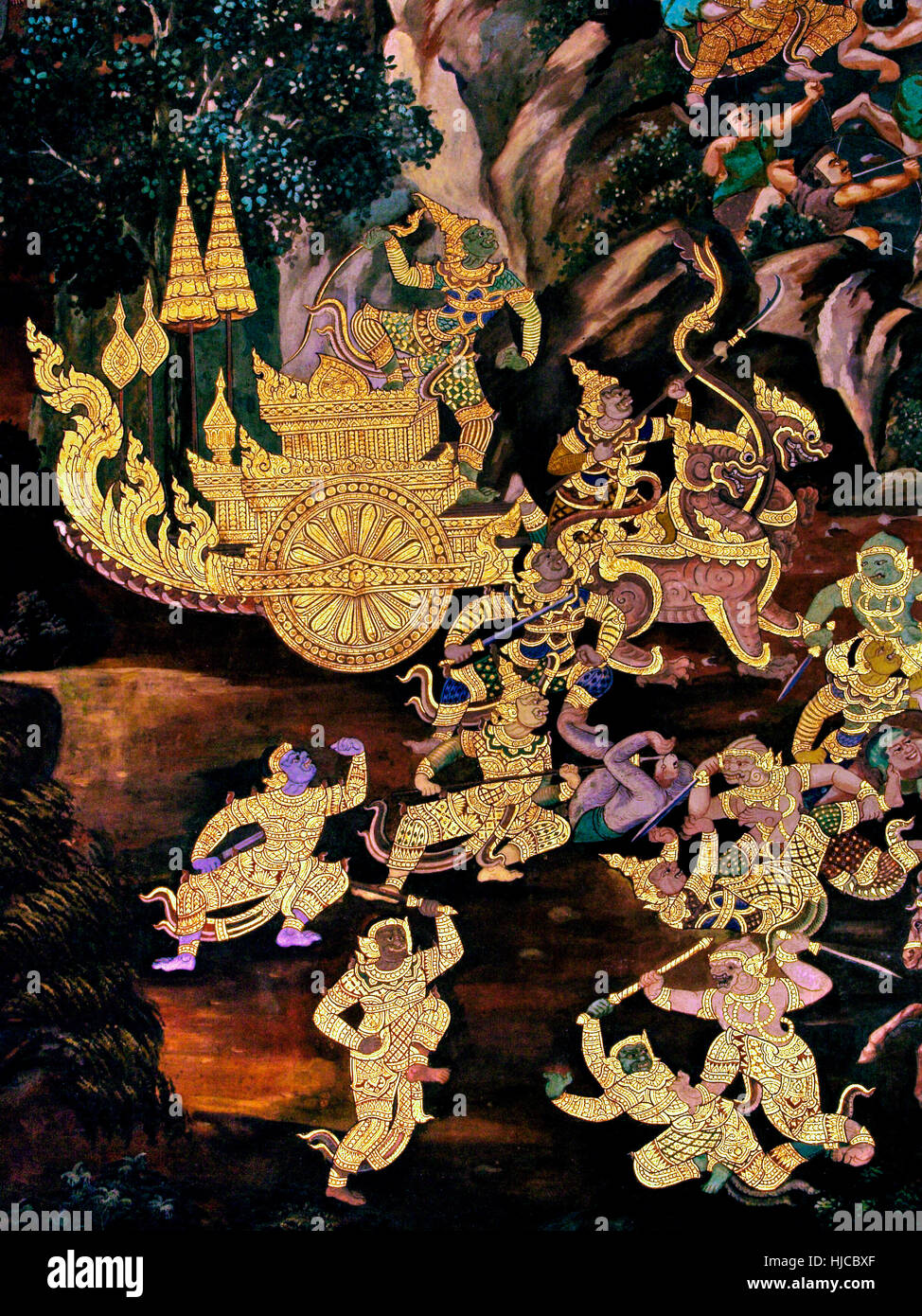 Ramayana Mural painting on exterior walls of king palace , bangkok ...