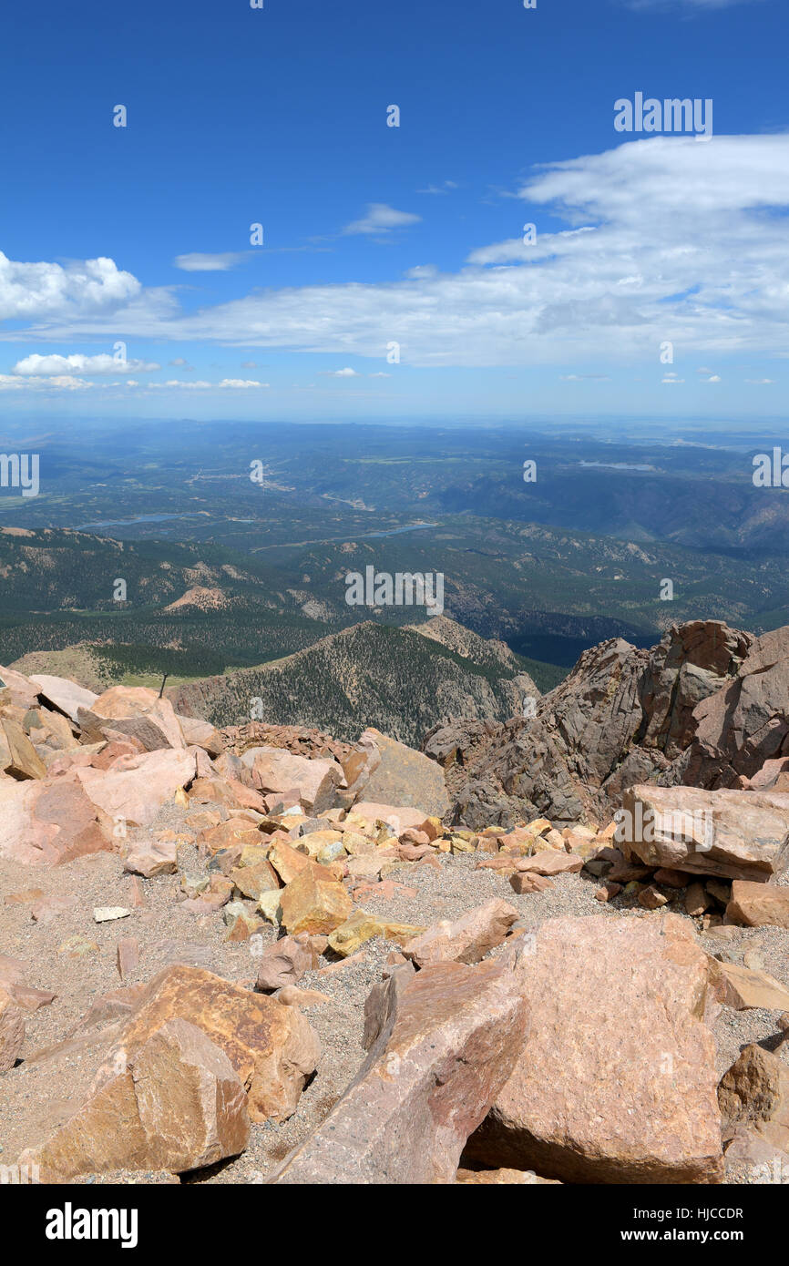View from Pikes Peak in the Mountain of Colorado Stock Photo - Alamy