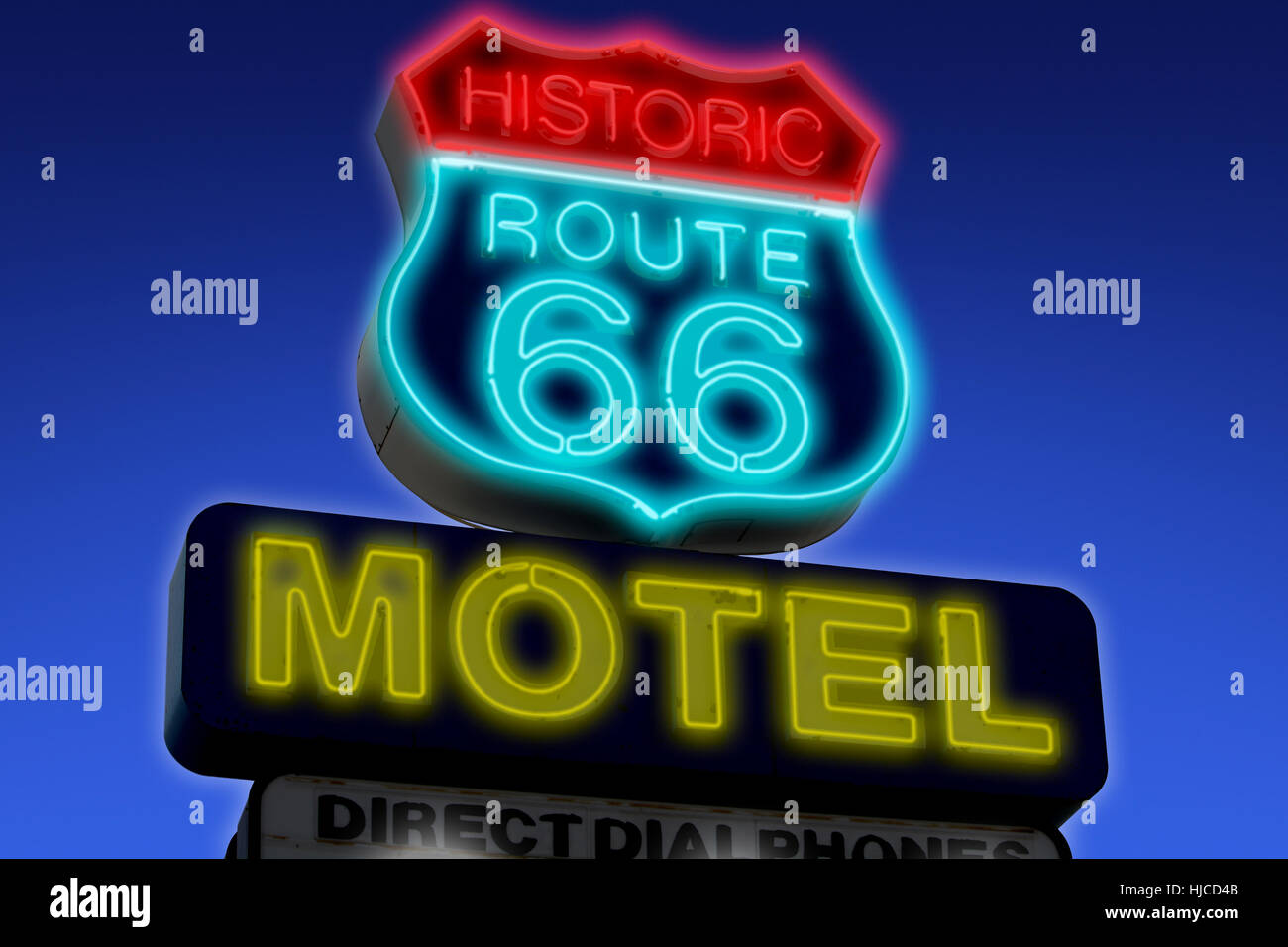Neon Motel sign Route 66 USA (America Stock Photo - Alamy