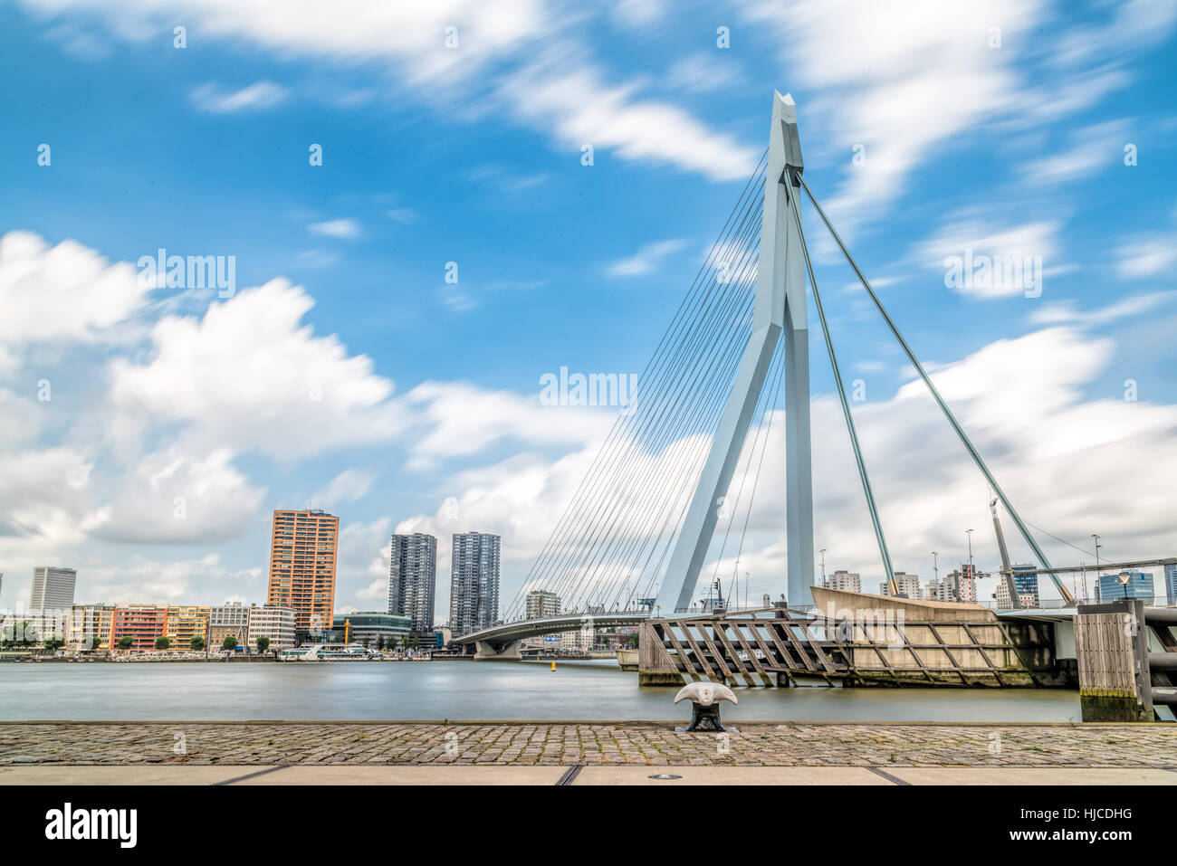 Rotterdam, Netherlands - August 6, 2016: The 800-metre long Erasmus ...