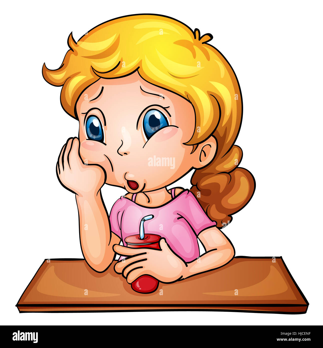 desk, object, drink, drinking, bibs, isolated, female, person ...