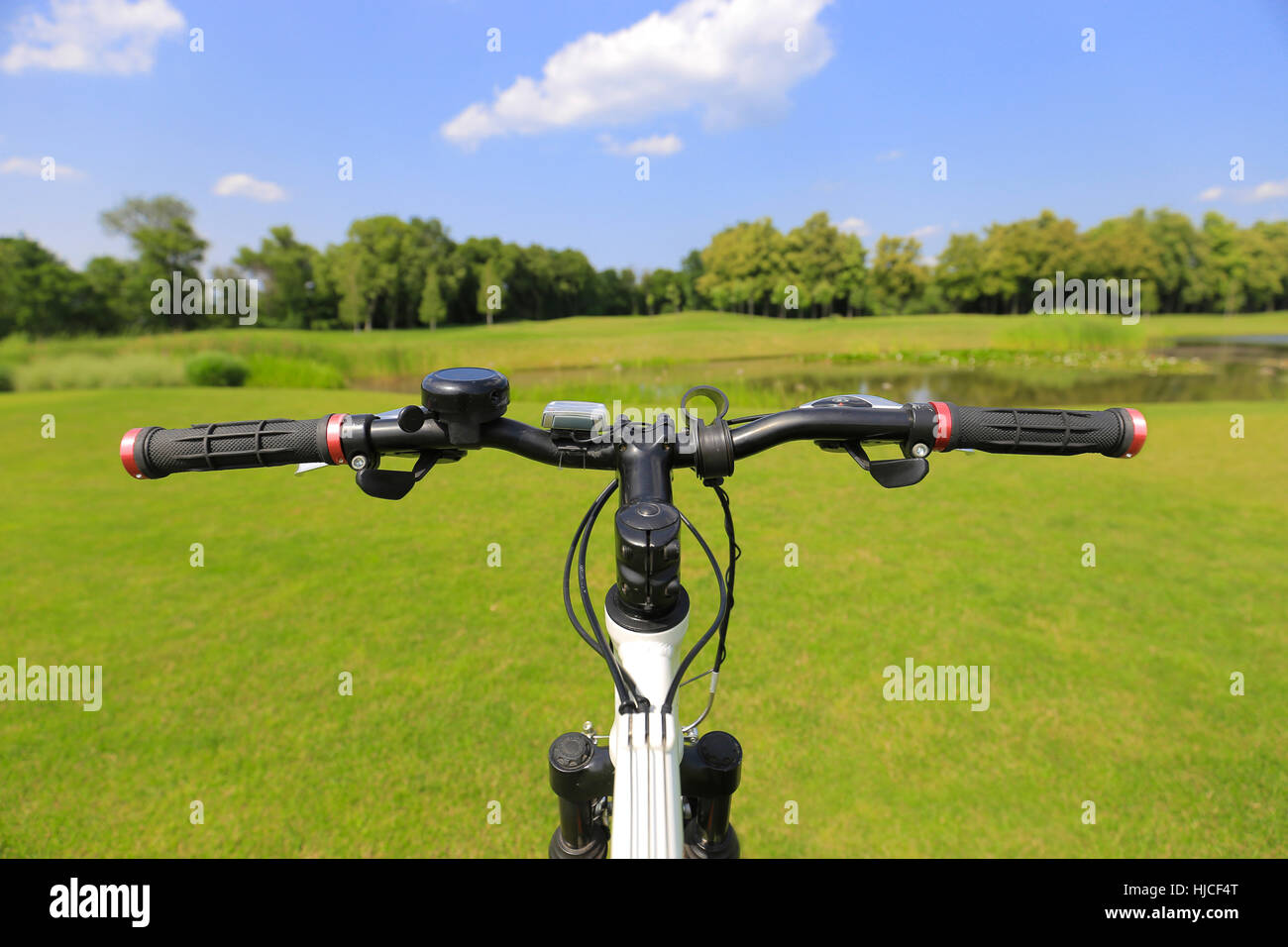 Bicycle. First person view Stock Photo - Alamy