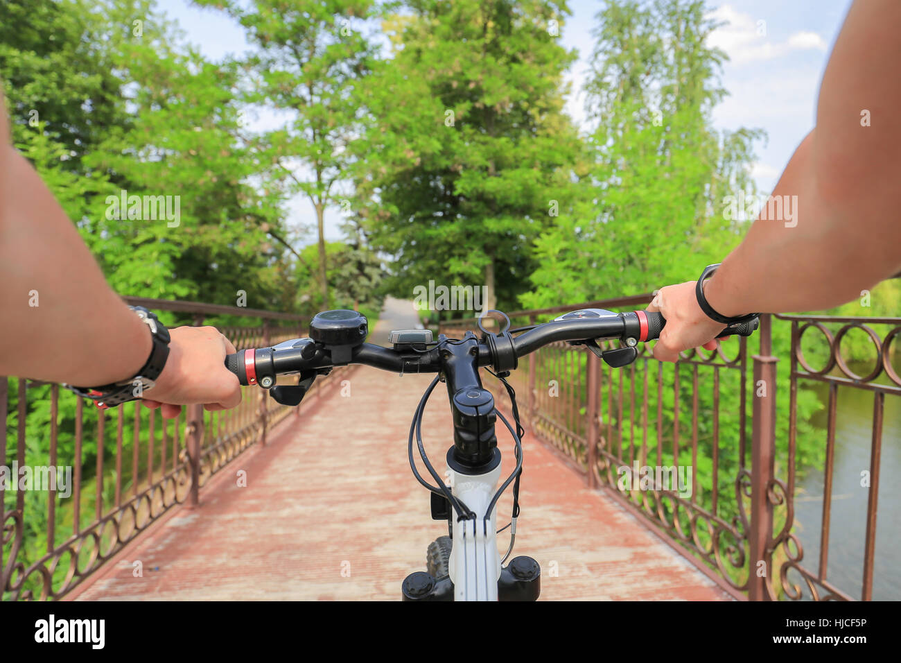 Bicycle. First person view Stock Photo - Alamy