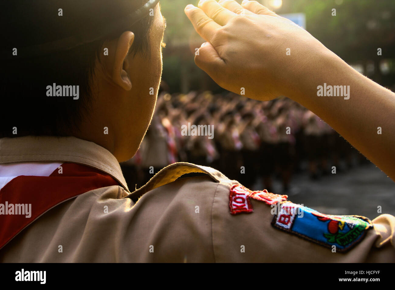 Salute flag kids hi-res stock photography and images - Alamy