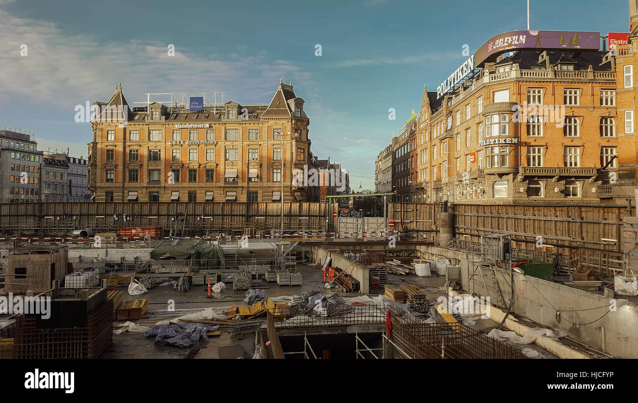 COPENHAGEN, DENMARK - DECEMBER 23, 2016. Construction site for a new ...