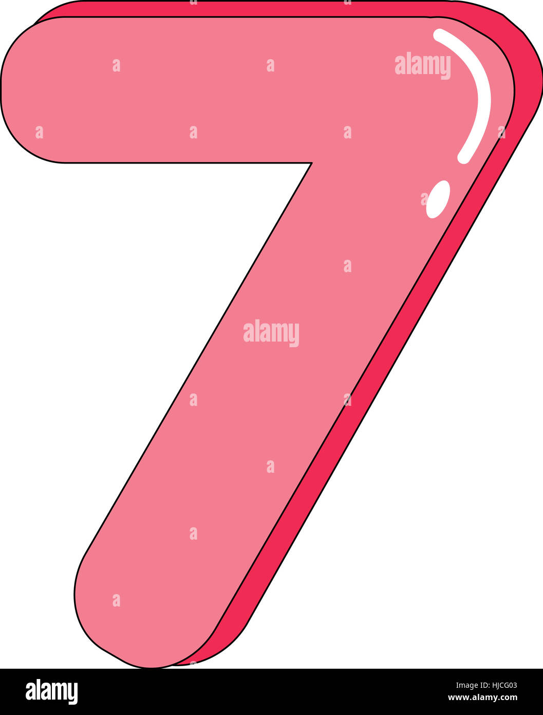 Illustration of a pink number seven Stock Photo - Alamy