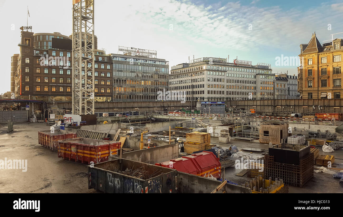 COPENHAGEN, DENMARK - DECEMBER 23, 2016. Construction site for a new ...
