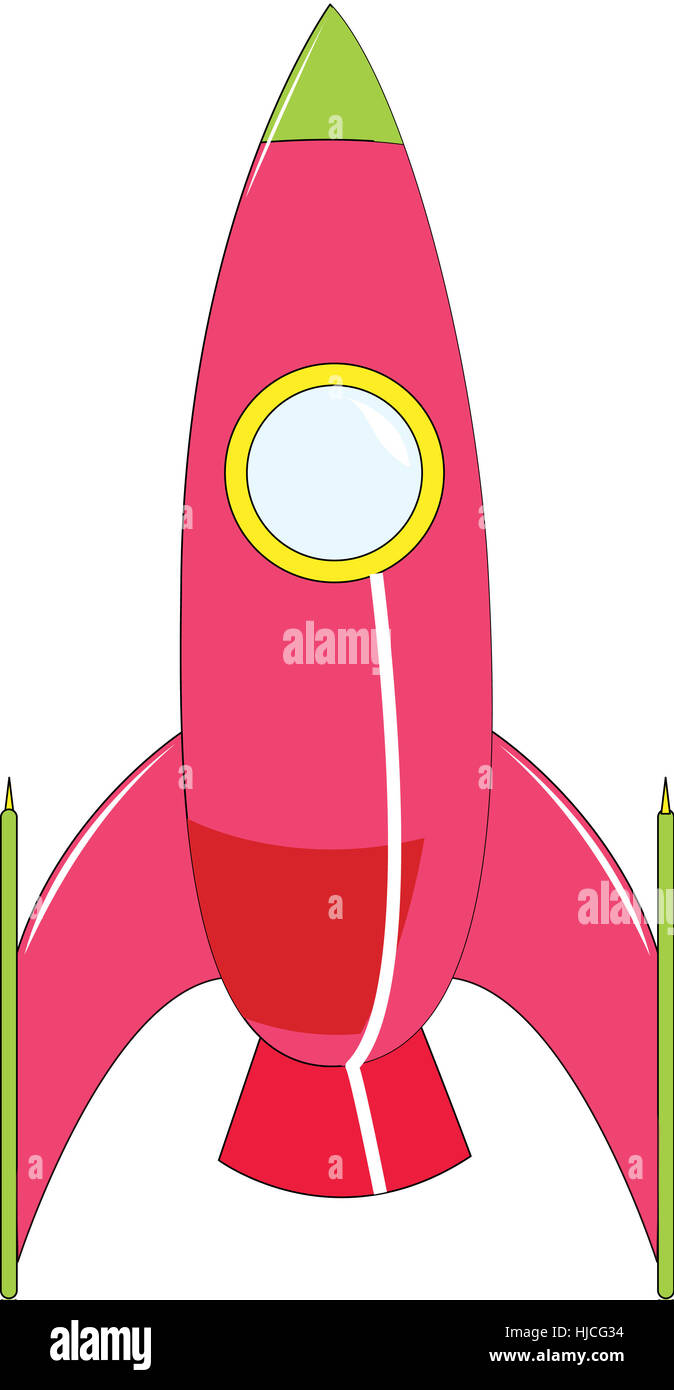Illustration of a pink rocket Stock Photo - Alamy