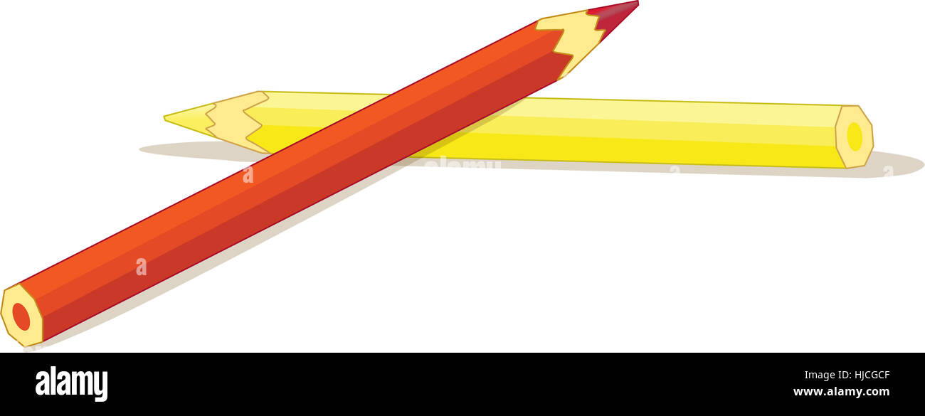 Illustration of 2 colored pencils Stock Photo - Alamy