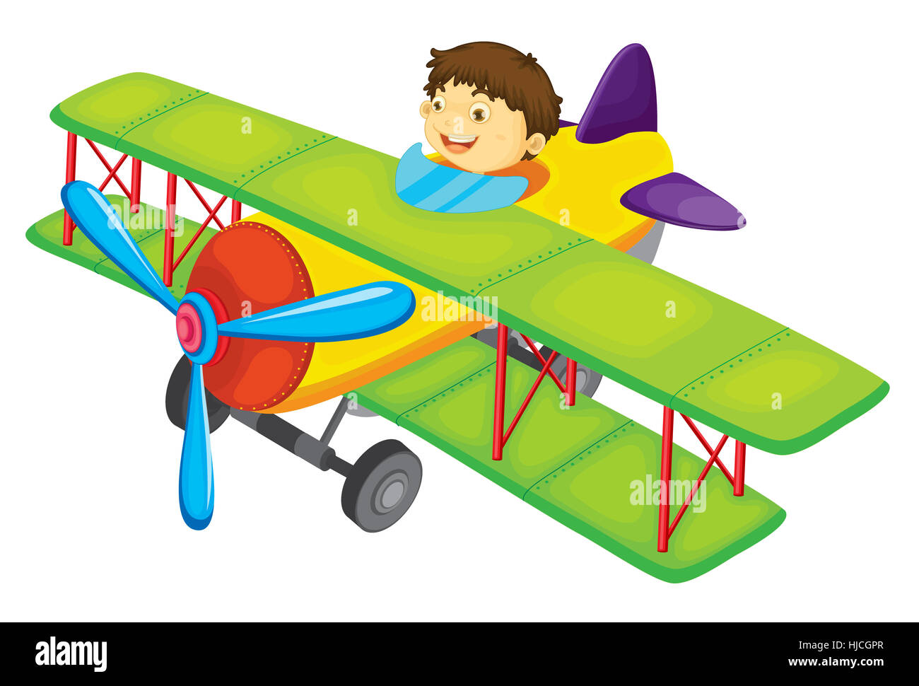 Cartoon pilot flies small plane hi-res stock photography and images - Alamy