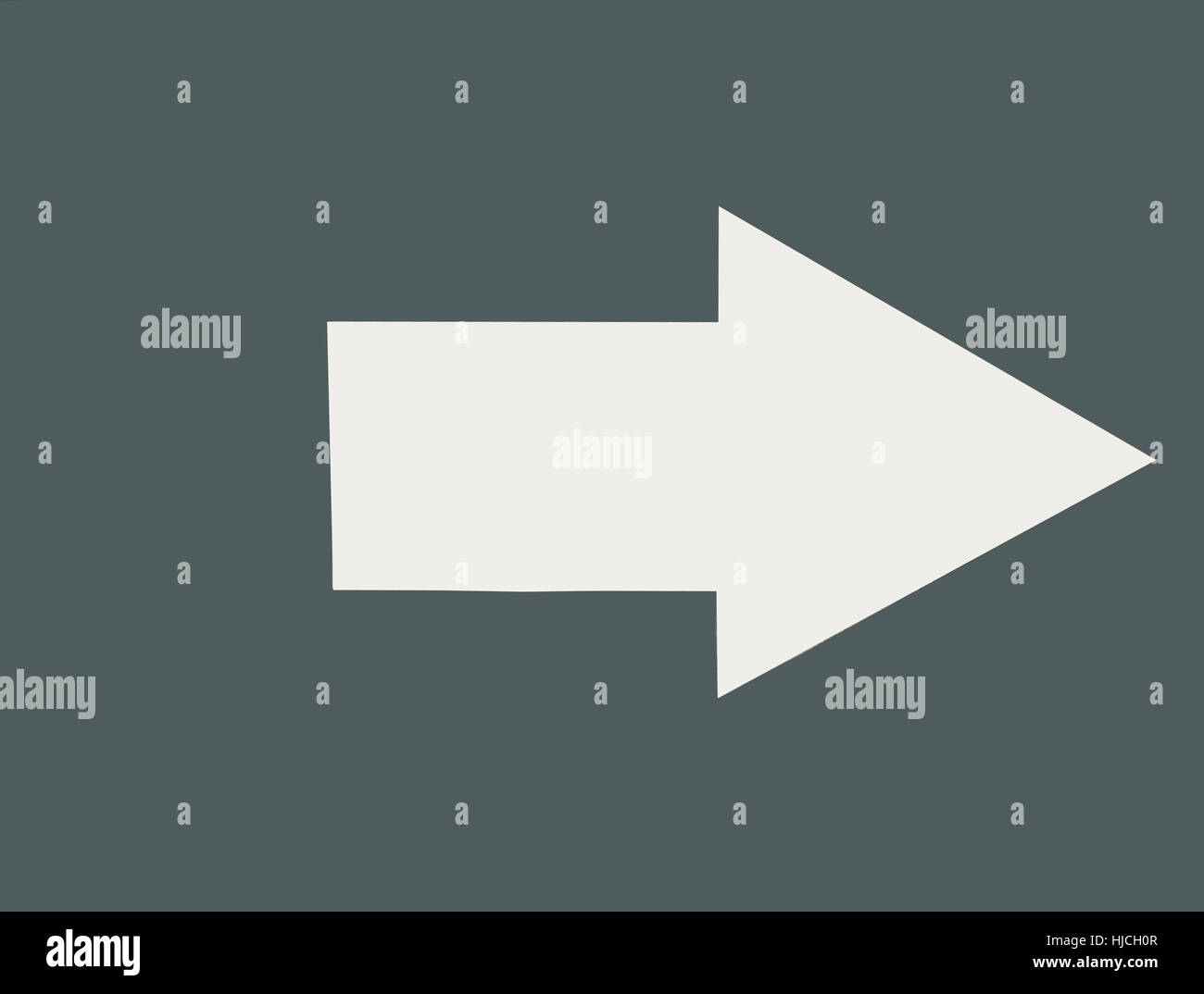 White arrow in white on grey Stock Photo - Alamy