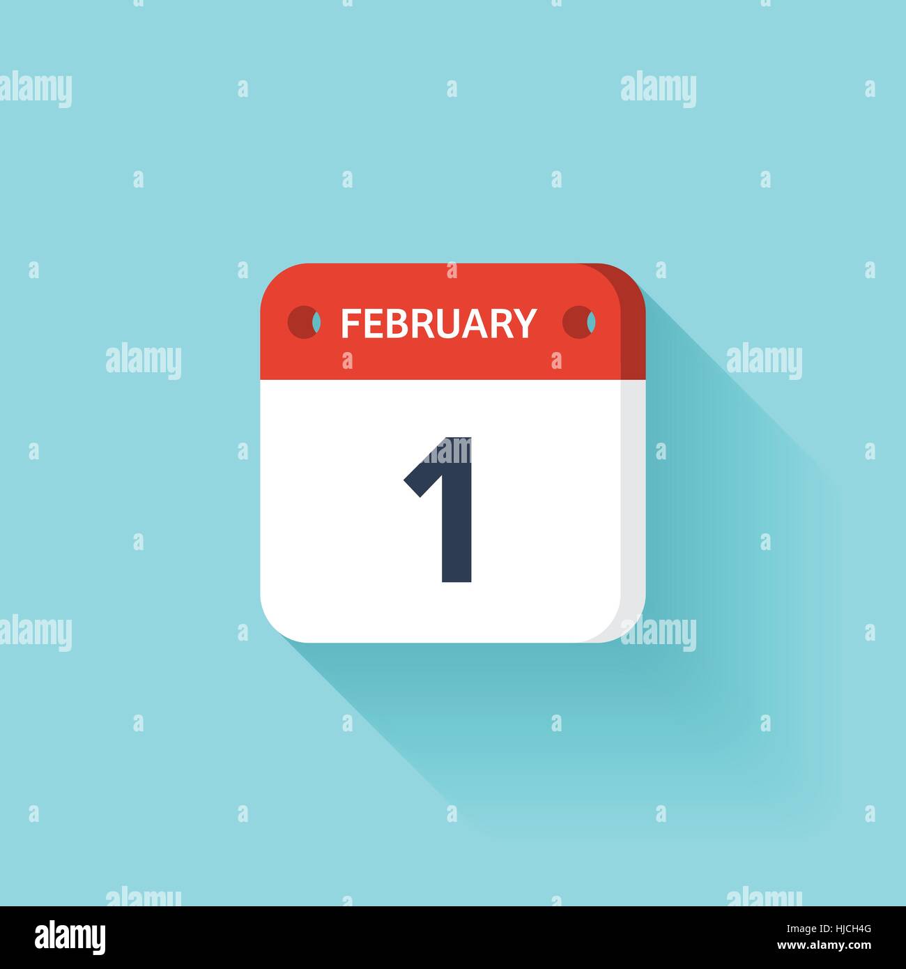 February 1. Isometric Calendar Icon With Shadow.Vector Illustration ...