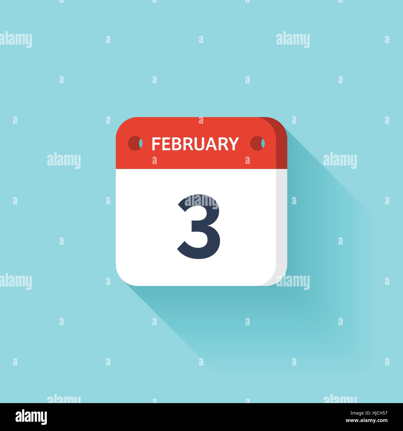 February 3. Isometric Calendar Icon With Shadow.Vector Illustration ...