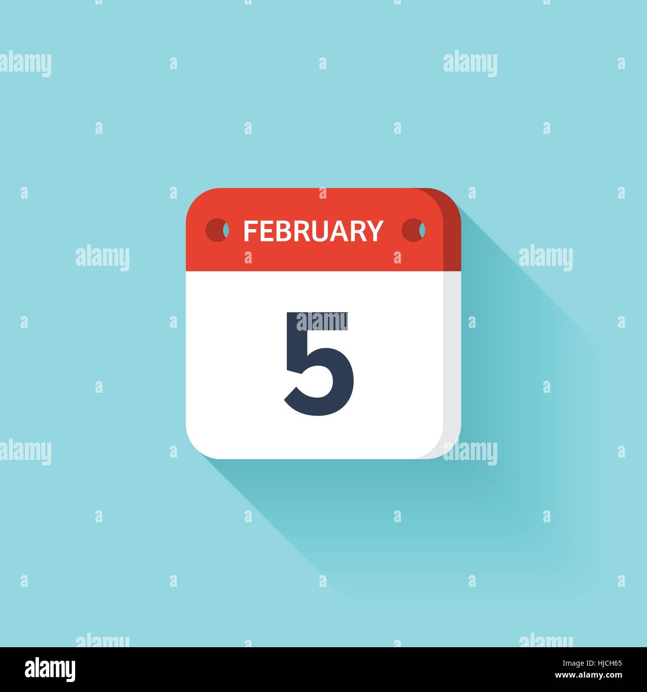 February 5. Isometric Calendar Icon With Shadow.Vector Illustration ...
