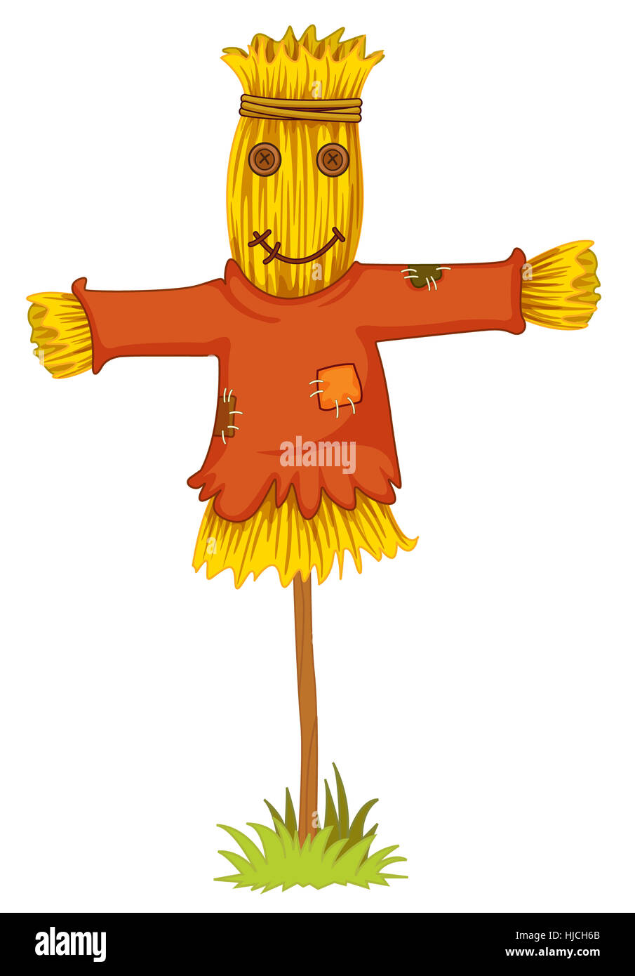 object, isolated, stuffed, illustration, scary, crow, baiting, decoy ...