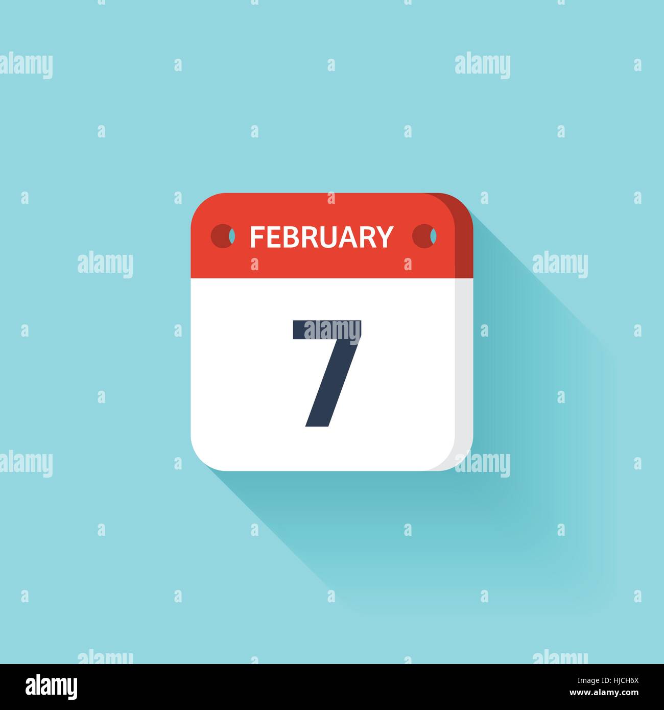 February 7. Isometric Calendar Icon With Shadow.Vector Illustration ...