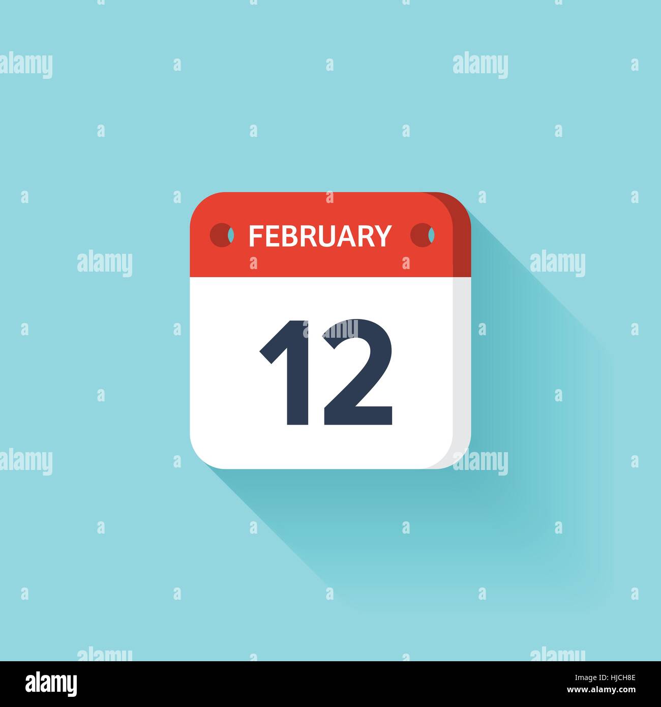 February 12. Isometric Calendar Icon With Shadow.Vector Illustration ...
