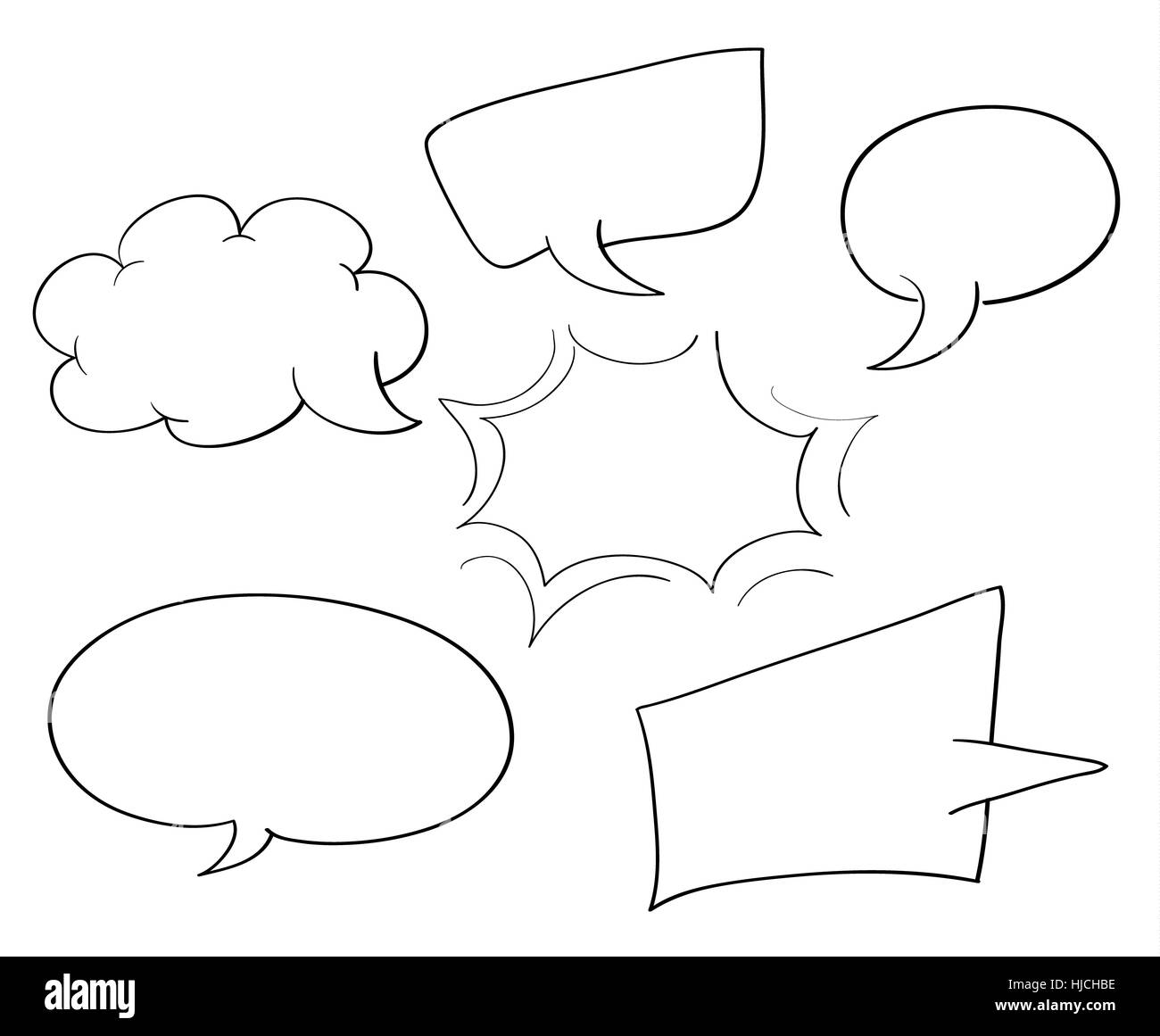 illustration of thought bubbles and speech bubbles Stock Photo - Alamy