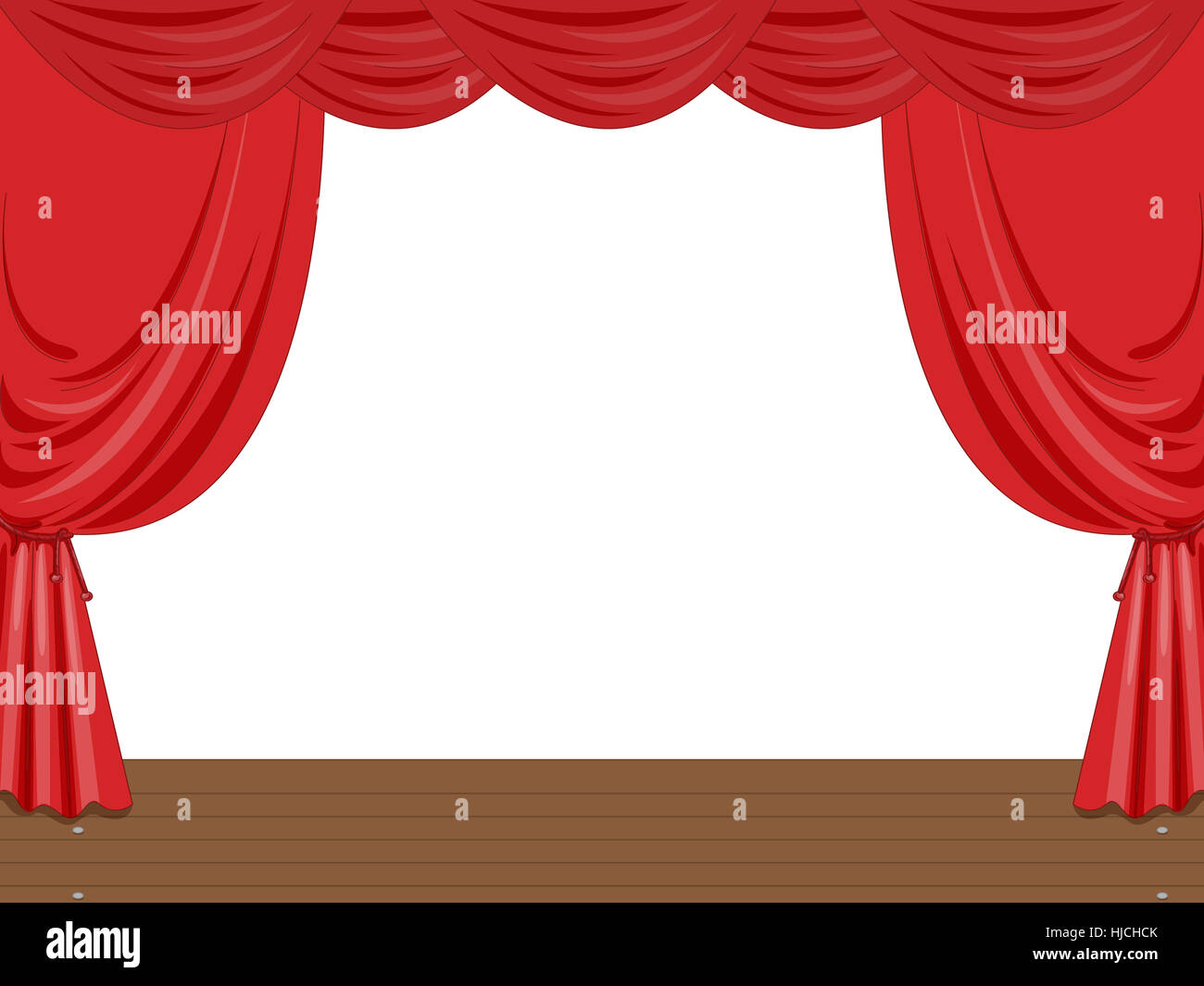 Empty stage illustration with curtains Stock Photo - Alamy