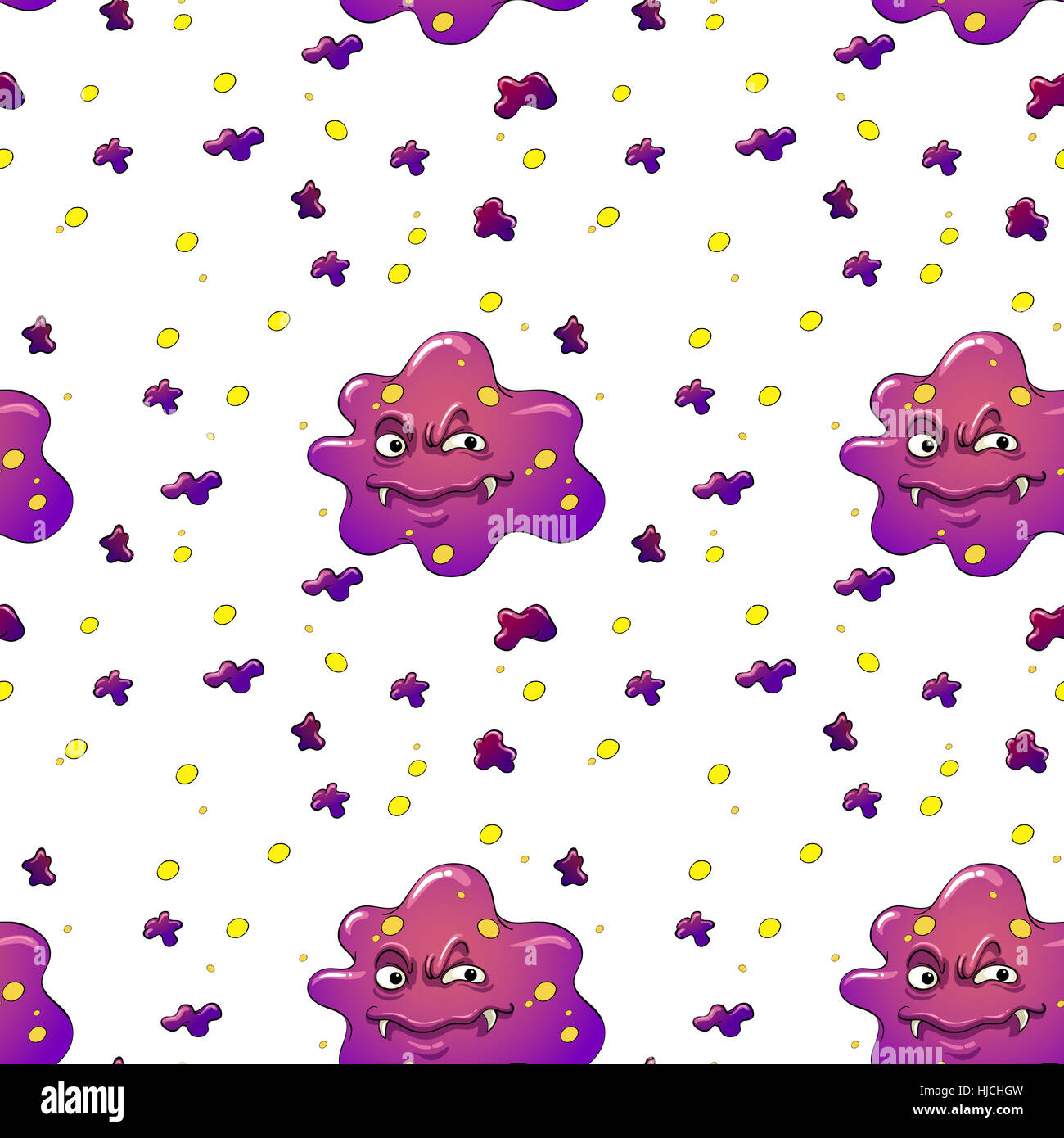 illustration of purple monsters on a white background Stock Photo - Alamy