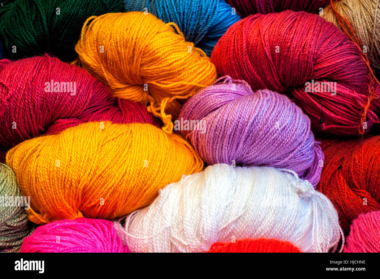 Colorful wool sewing skeins Stock Photo - Alamy