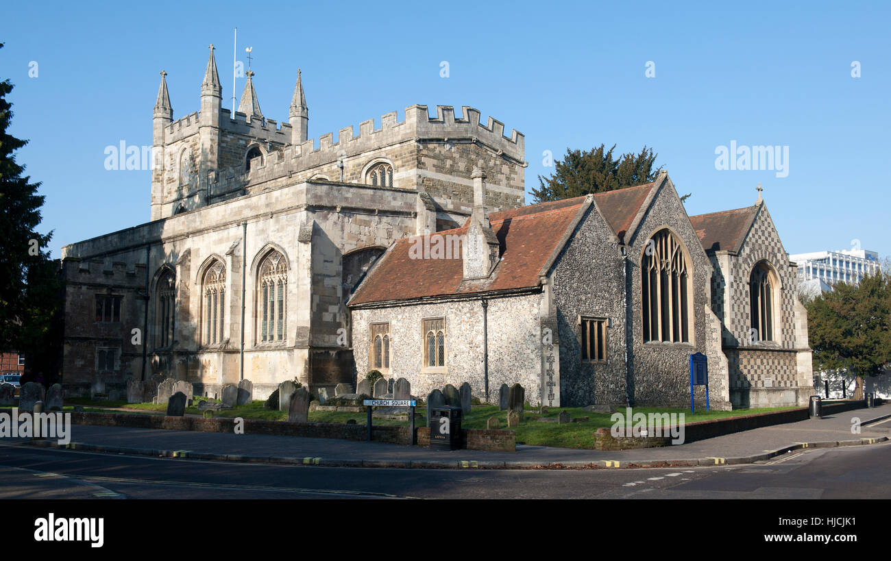 St Michael's Church, Basingstoke, Hampshire, England, UK Stock Photo ...