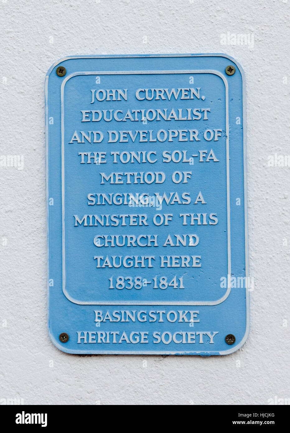 Blue Plaque Basingstoke - John Curwen - London Street Stock Photo - Alamy