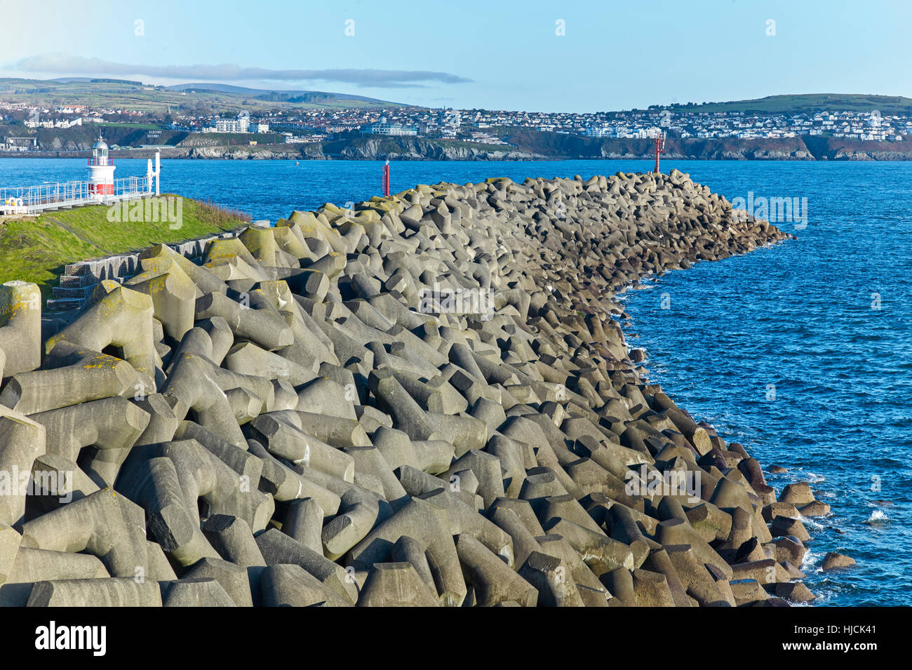3,740 Stabits each weighing 23 tonnes protect Douglas harbour Stock ...