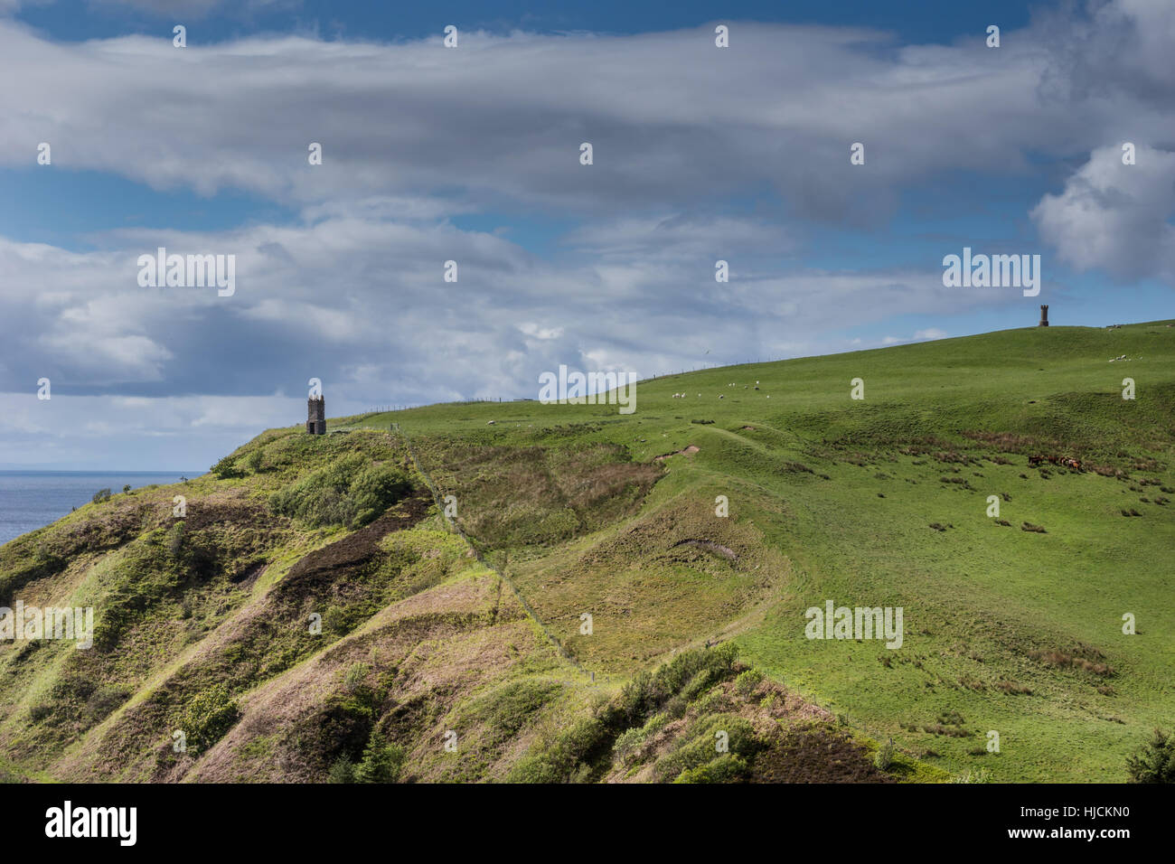 Two fire towers of Berriedale, Scotland Stock Photo - Alamy