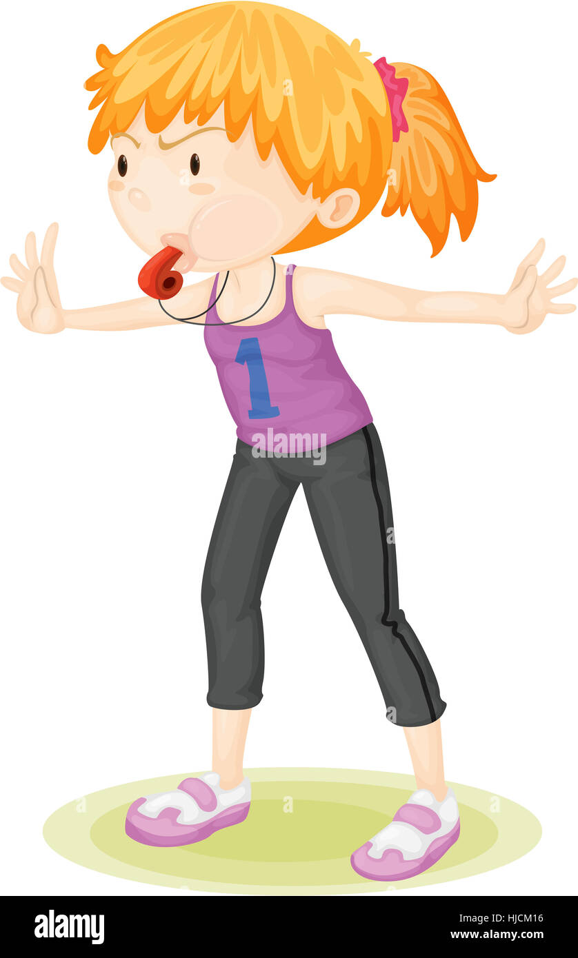 Illustration of A Lady Coach on white background Stock Photo - Alamy