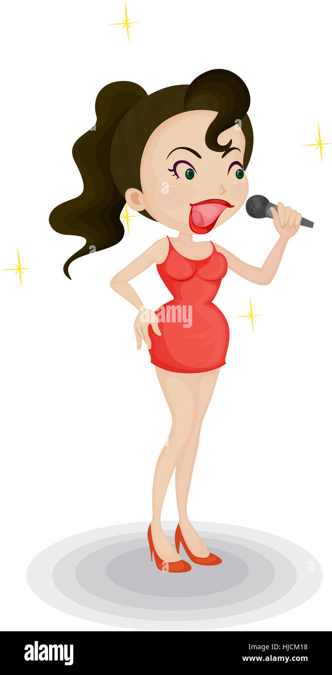 Vector Illustration Woman Singing On Stock Photos & Vector Illustration ...