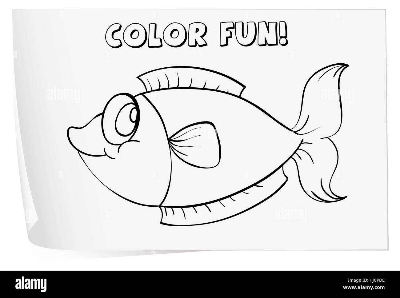 Colour worksheet of a fish Stock Photo - Alamy