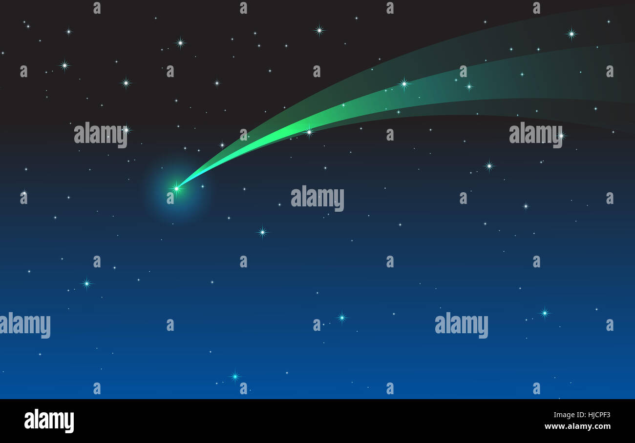 illustration of comet in the night sky Stock Photo - Alamy