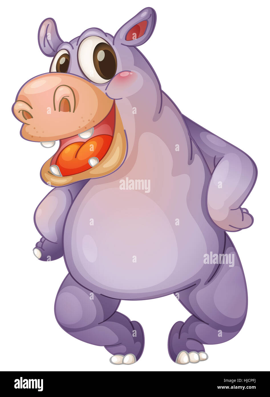 Happy cartoon hippo laughing smiling hi-res stock photography and ...